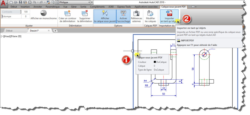 PDF import (convertir un PDF en dessin AutoCAD) - Aplicit