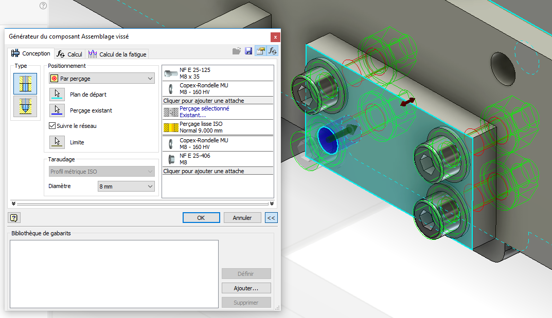 Générateur du composant Assemblage vissé (Design Accelerator) - Aplicit