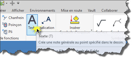 Associer un texte à une vue de dessin Inventor - Aplicit