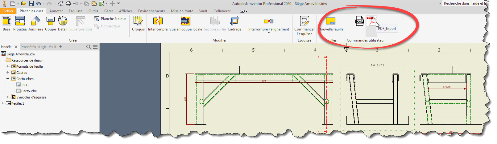 Inventor Exécuter une macro ou une règle iLogic en utilisant le Ruban