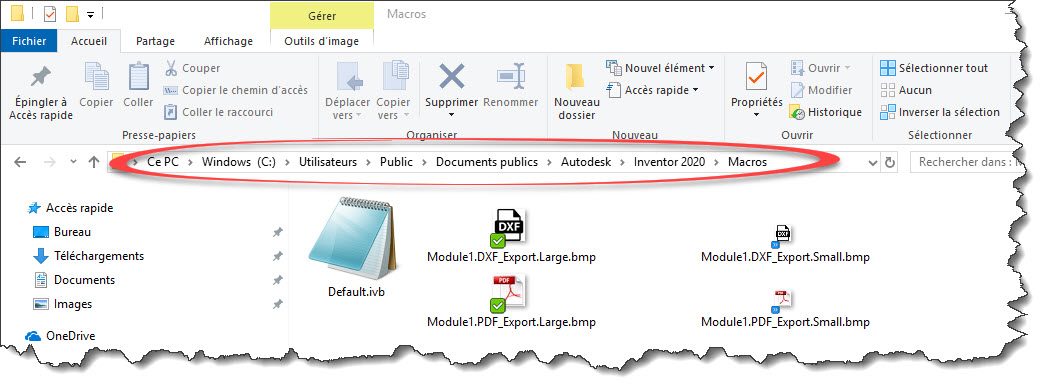 Inventor Exécuter une macro ou une règle iLogic en utilisant le Ruban