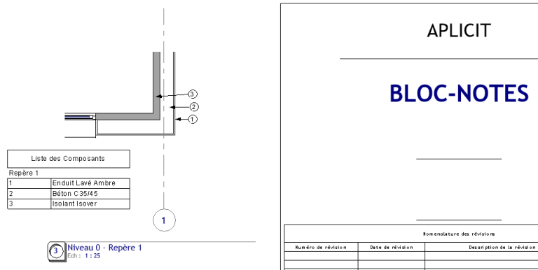 REVIT Notes de plan avec le Bloc-Notes : exemple d'utilisation | Aplicit