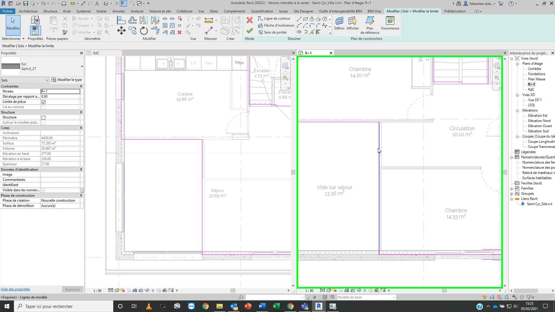 Revit - Lignes projetées - Aplicit