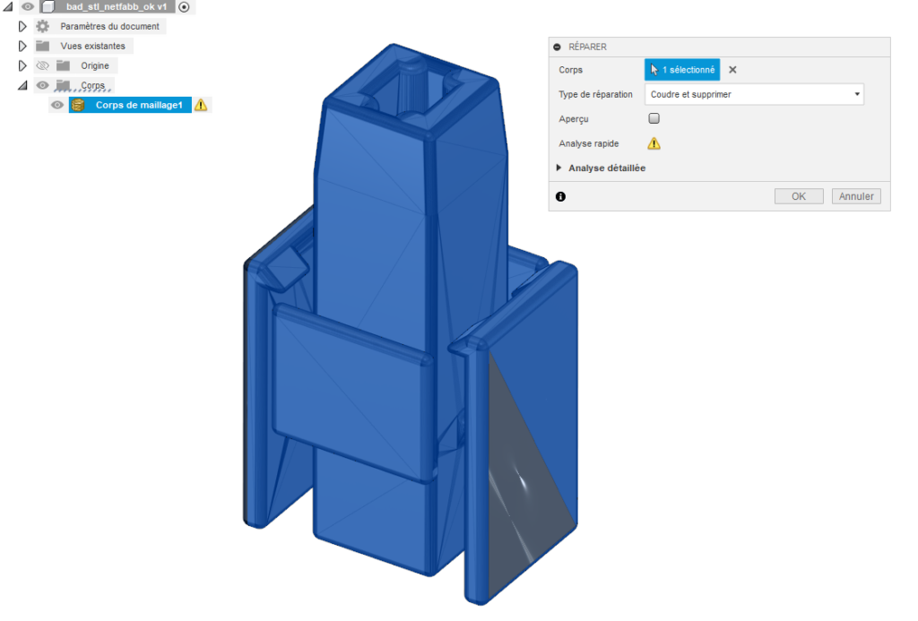 Fusion 360 : Conversion maillage en T-Spline - Aplicit