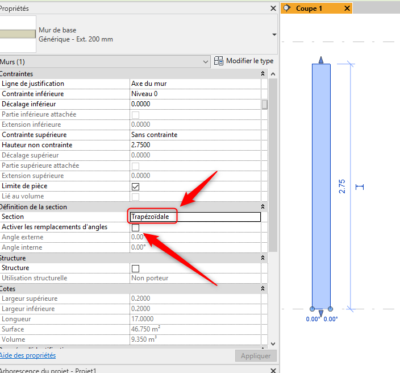 Revit - Mur avec fruit ou contre-fruit - Aplicit