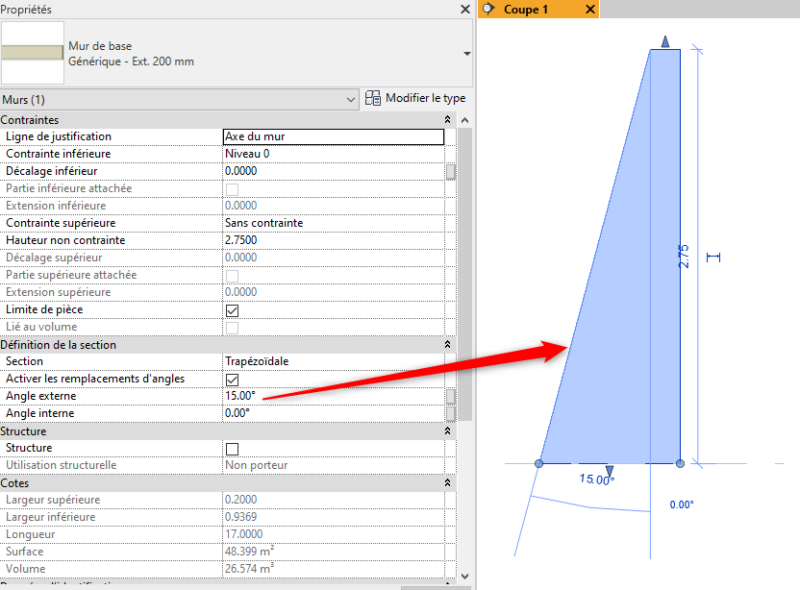 Revit - Mur avec fruit ou contre-fruit - Aplicit