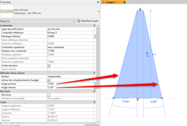 Revit - Mur avec fruit ou contre-fruit - Aplicit