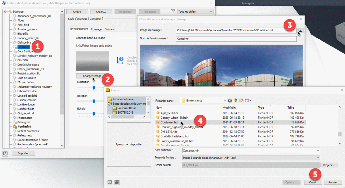 Comment ajouter un environnement IBL HDR dans Inventor 2024 - Aplicit