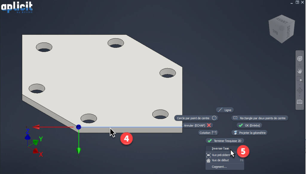 Système de coordonnées Esquisse Autodesk Inventor