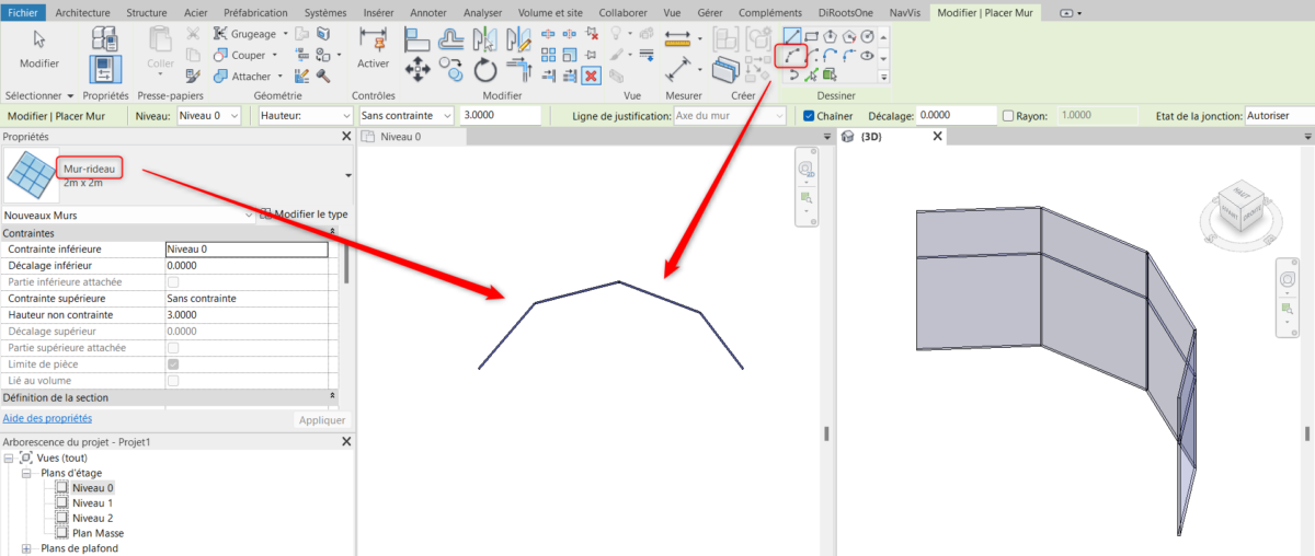 REVIT – Création d’un Mur-Rideau Courbe - Aplicit