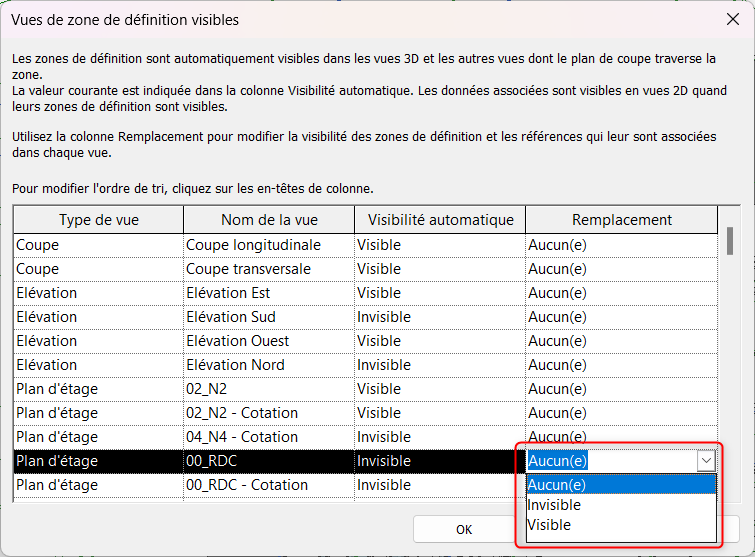 Revit - Gérer l'affichage de vos zones de définition - Aplicit
